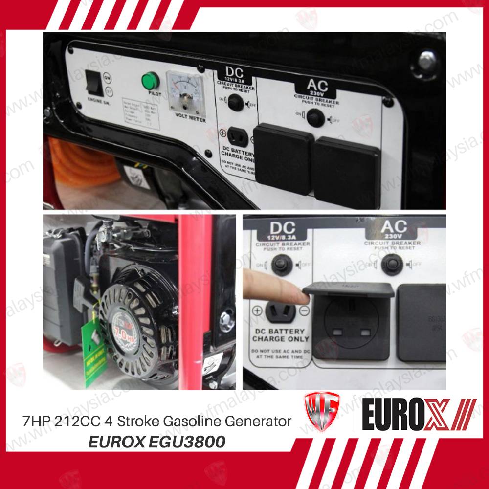 Eurox Europower EGU2500 2.2KW Gasoline Generator Petrol Genset Portable Generator