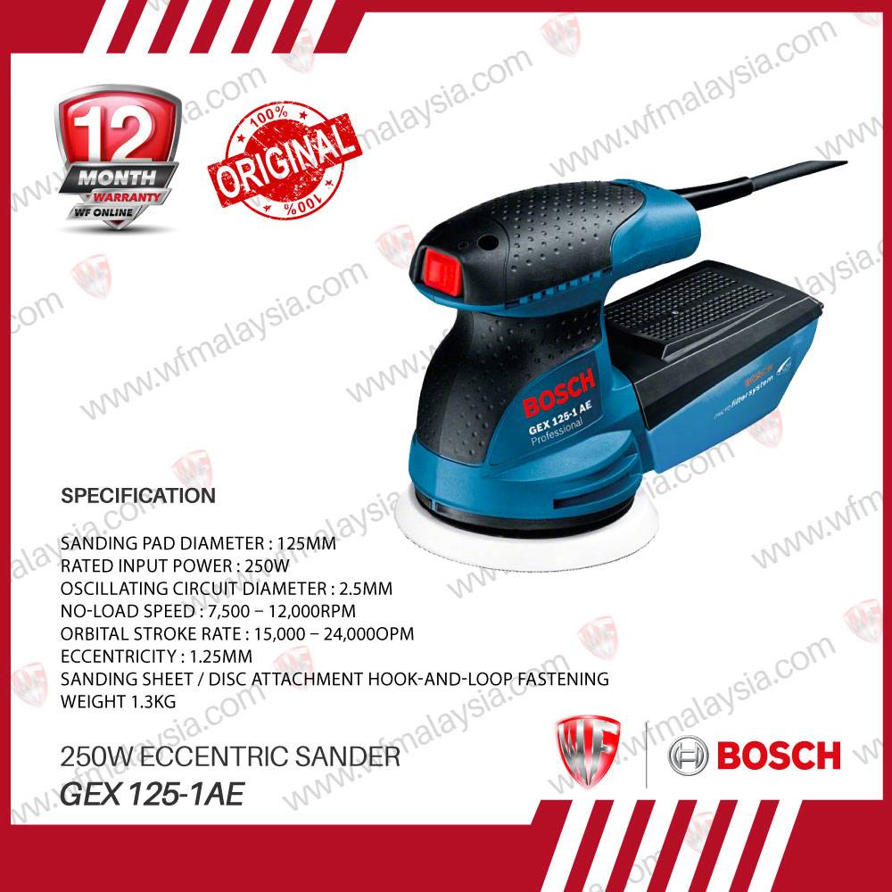 Bosch GEX 125-1AE Eccentric Sander Random Orbital Sander 06013875L0 GEX125-1AE (One Year Warranty)