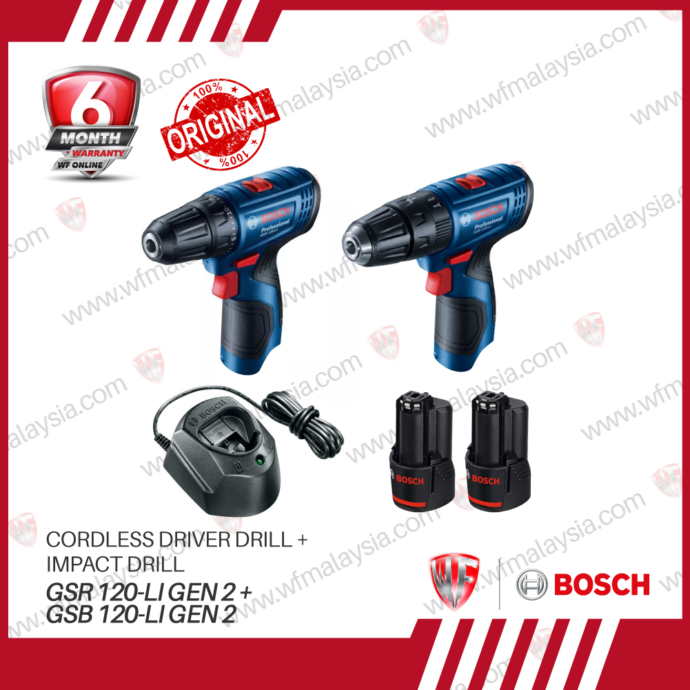 Bosch GSR 120 Li GEN2 Cordless Drill & Bosch GSB 120 Li GEN2 Cordless ...