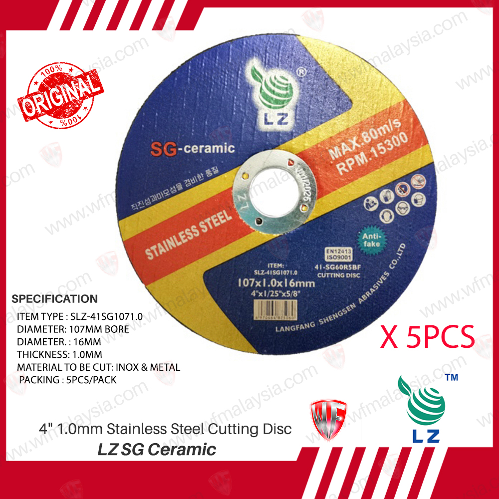 LZ SG Ceramic 4" 1.0mm Stainless Steel Cutting Disc Thin Cut Inox ...